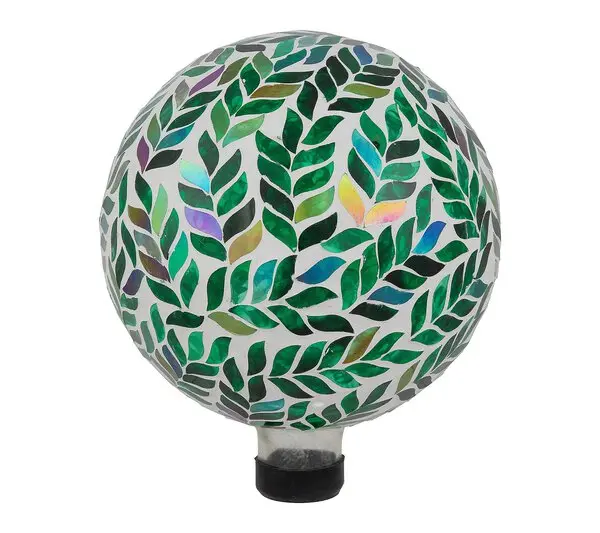 NORTHLIGHT 10' Mosaic Iridescent Leaves Gazing Ball - One-color