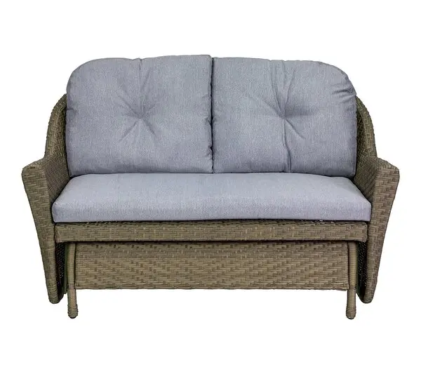 NORTHLIGHT 46' Gray Resin Wicker Double Glider / Cushions - One-color