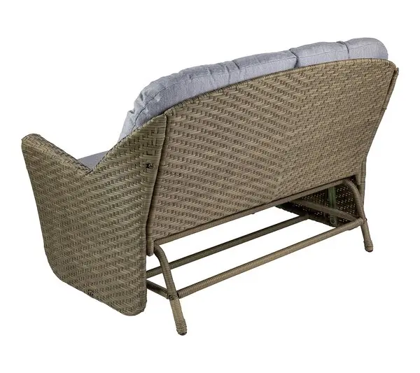 NORTHLIGHT 46' Gray Resin Wicker Double Glider / Cushions