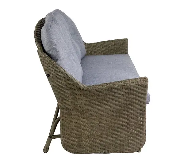 NORTHLIGHT 46' Gray Resin Wicker Double Glider / Cushions