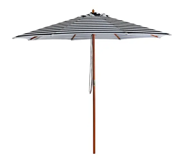 NORTHLIGHT 8.5' Striped Patio Umbrella W/ Woode N Pole - One-color