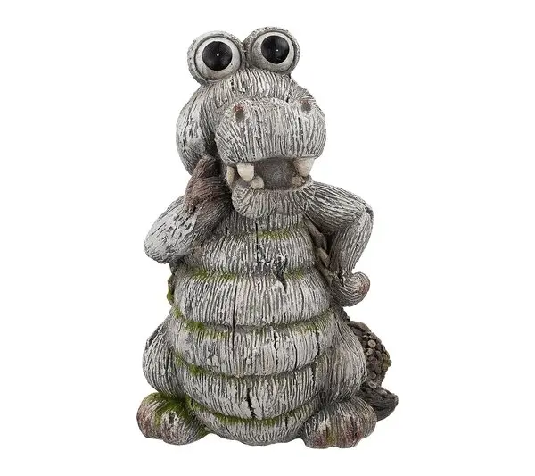 NORTHLIGHT Sassy Crocodile Outdoor Garden Statu E 13.25 - One-color