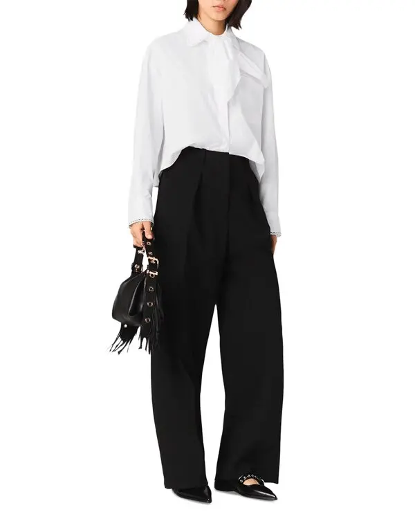 Maje Double Pleated Palazzo Trousers