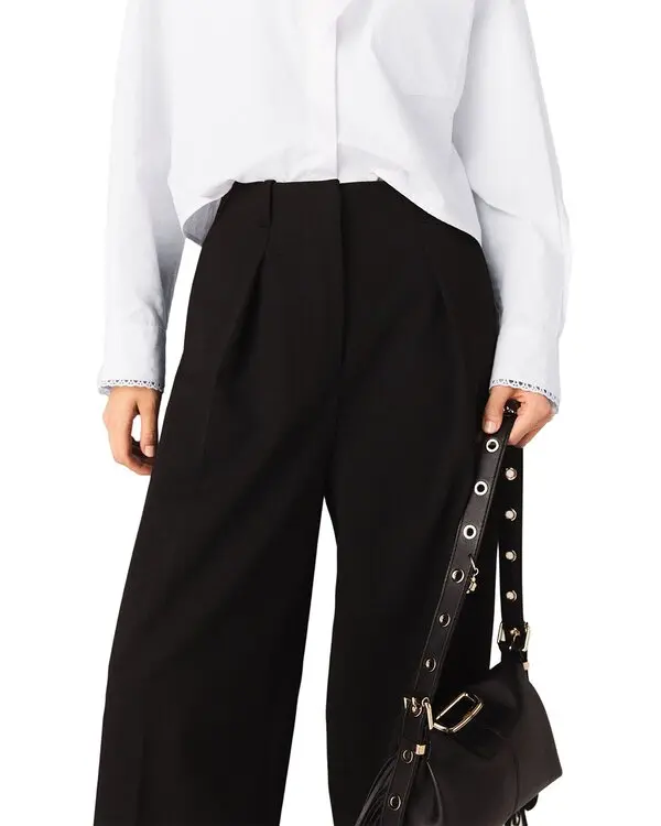 Maje Double Pleated Palazzo Trousers