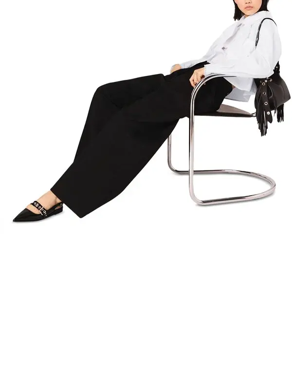 Maje Double Pleated Palazzo Trousers