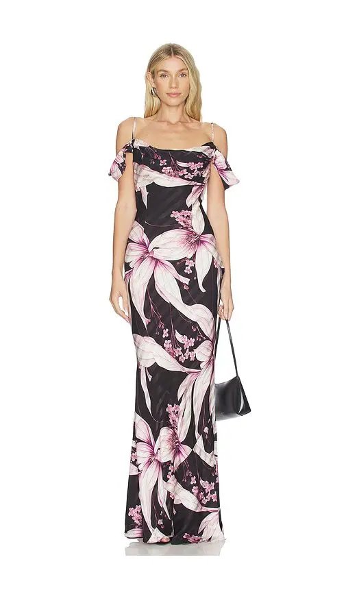 SONYA MODA Rosalie Dress In Black,pink - Madonna Lily Nior