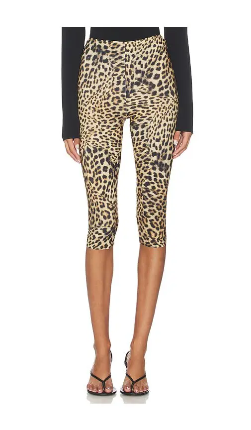 Norma Kamali Capri Leggings - Cheetah Patch