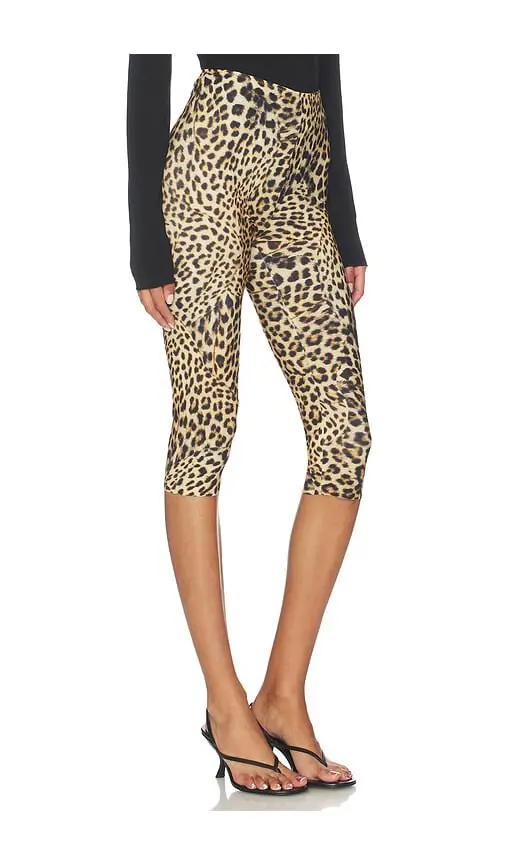 Norma Kamali Capri Leggings - Cheetah Patch