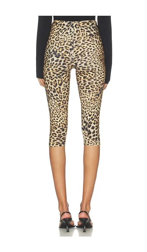 Norma Kamali Capri Leggings - Cheetah Patch