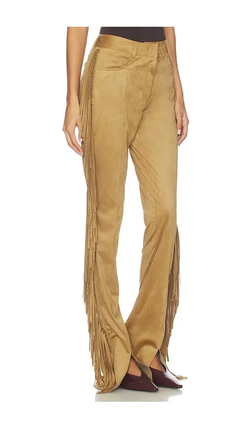 Norma Kamali Fringe Spat Jeans