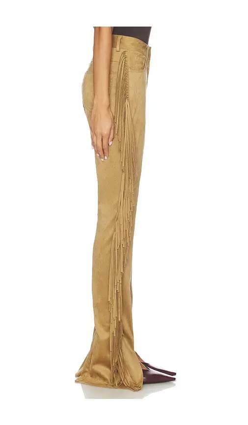 Norma Kamali Fringe Spat Jeans