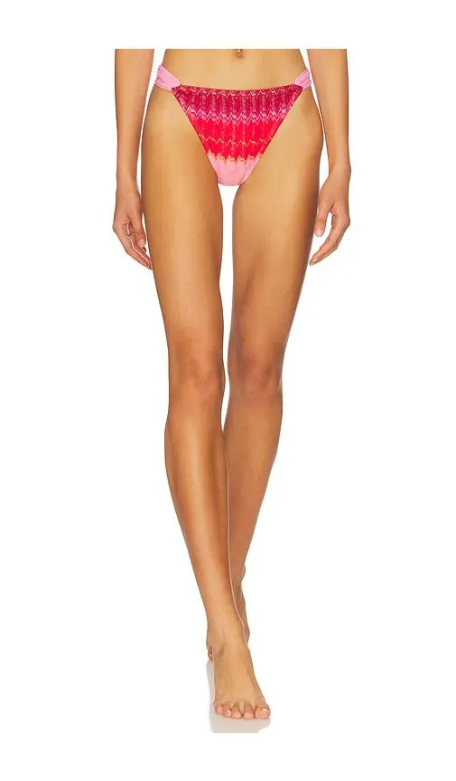 PQ High-waist Bikini Bottom - Pink Printed