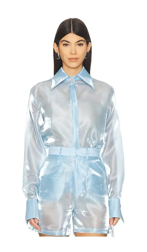 MARIANDREE GAITAN Athenea Blouse In Blue - Light Blue