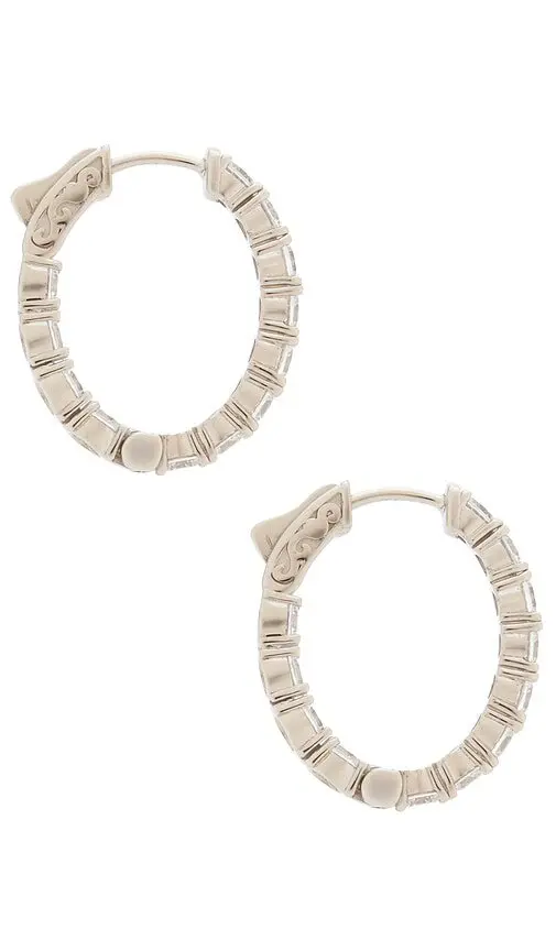 Shashi Oval Diamond Hoop Earrings