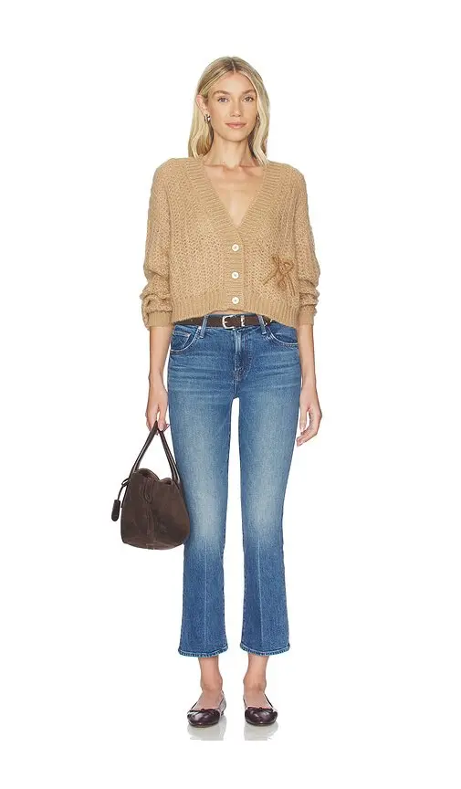 MOTHER Puffy Sleeve Varsity Cardigan