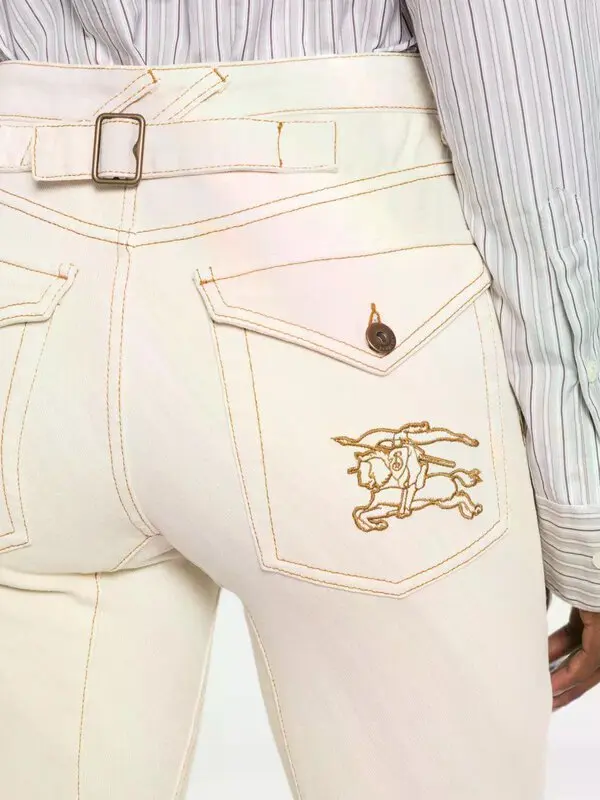Burberry Equestrian-knight Straight-leg Jeans - Neutrals