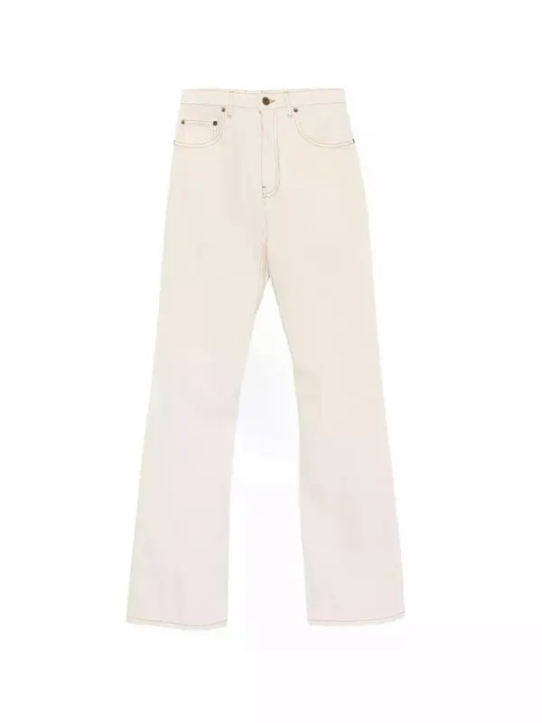 Burberry Equestrian-knight Straight-leg Jeans - Neutrals