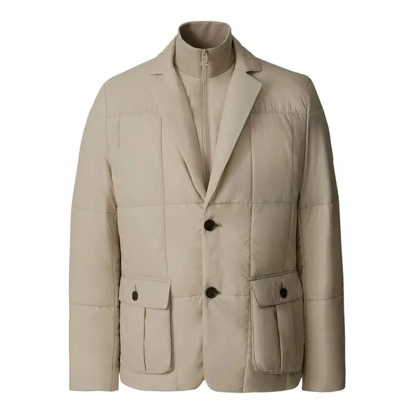 Mackage Keaton 2-in-1 Insulated Technical Blazer With Removable Bib - Taupe