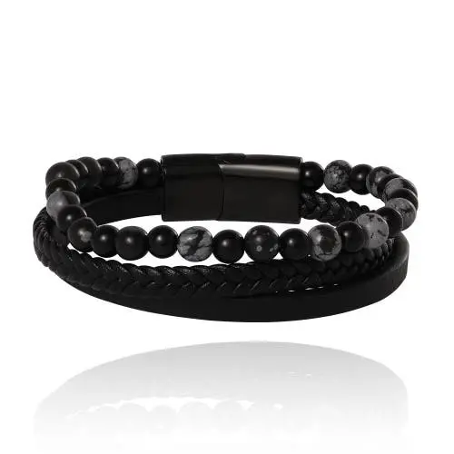 Lucky Brand Braided And Beaded Bracelet Set - Black