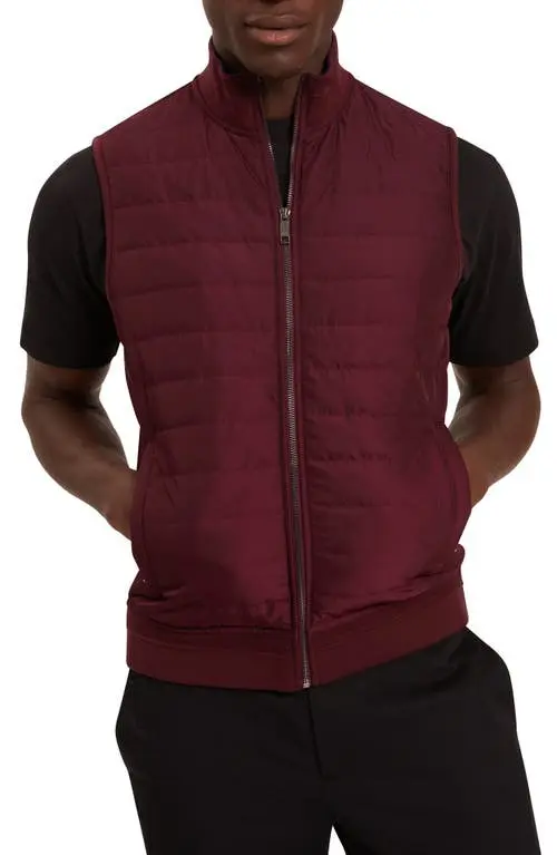Ted Baker London Quilted Front Piqué Vest - Maroon