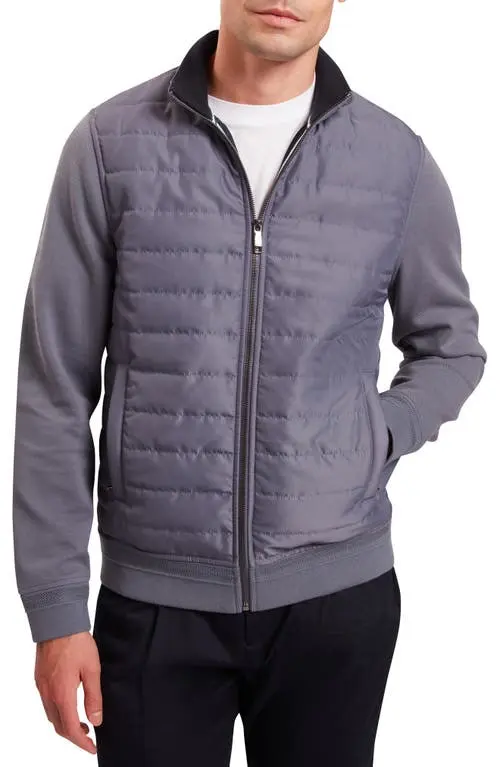 Ted Baker London Durano Quilted-front Piqué Jacket - Mid-blue