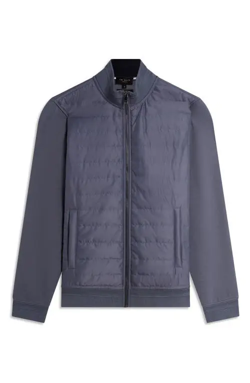 Ted Baker London Durano Quilted-front Piqué Jacket - Mid-blue