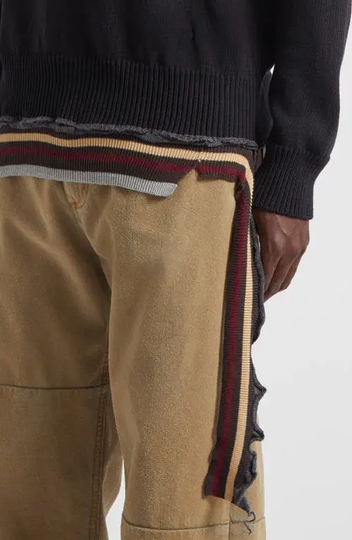MAISON MARGIELA Distressed Crewneck Sweater - Black-multicolor