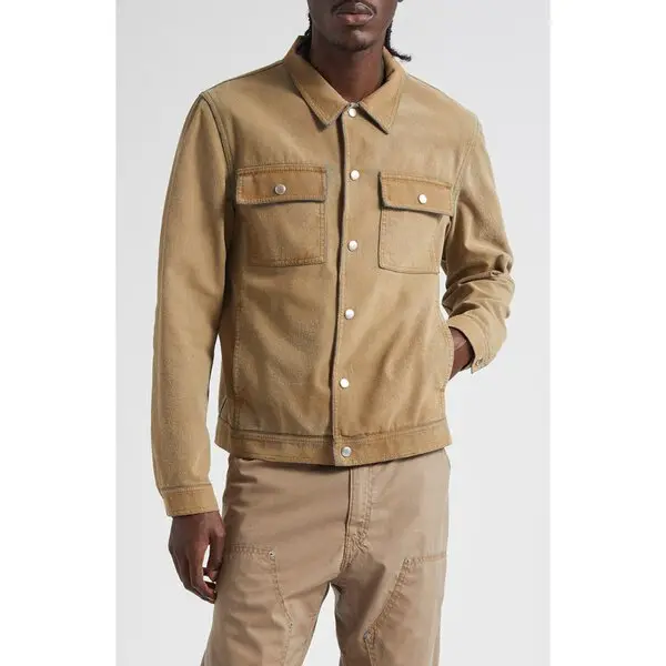 MAISON MARGIELA Faux Suede Bonded Denim Jacket - Sand