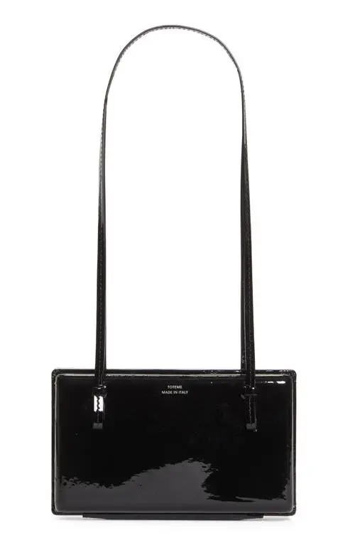 TOTEME Cocktail Patent Leather Shoulder Bag - Black