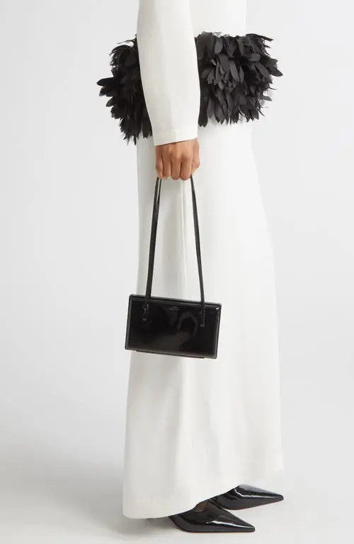 TOTEME Cocktail Patent Leather Shoulder Bag - Black