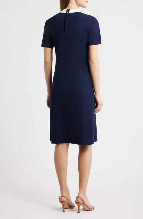 Eliza J Mock Neck Short Sleeve Sweater Dress
