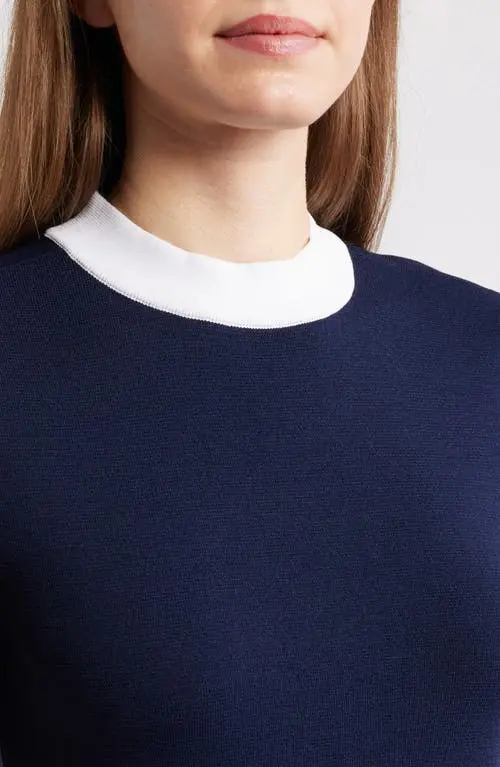 Eliza J Mock Neck Short Sleeve Sweater Dress