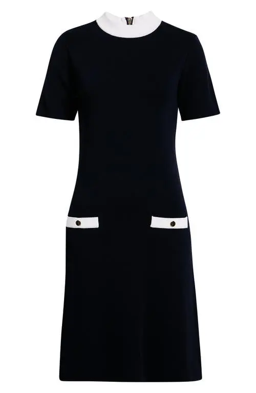 Eliza J Mock Neck Short Sleeve Sweater Dress
