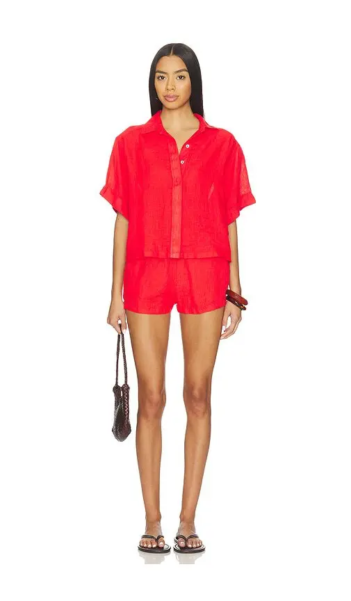PQ SWIM Linen Button-up Top