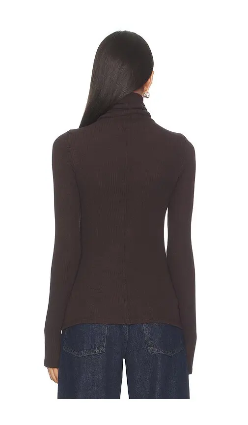 Enza Costa Sweater Knit Turtleneck Top