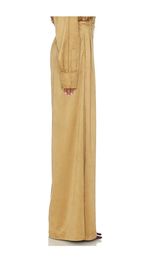 Norma Kamali Pleated Suede Pants