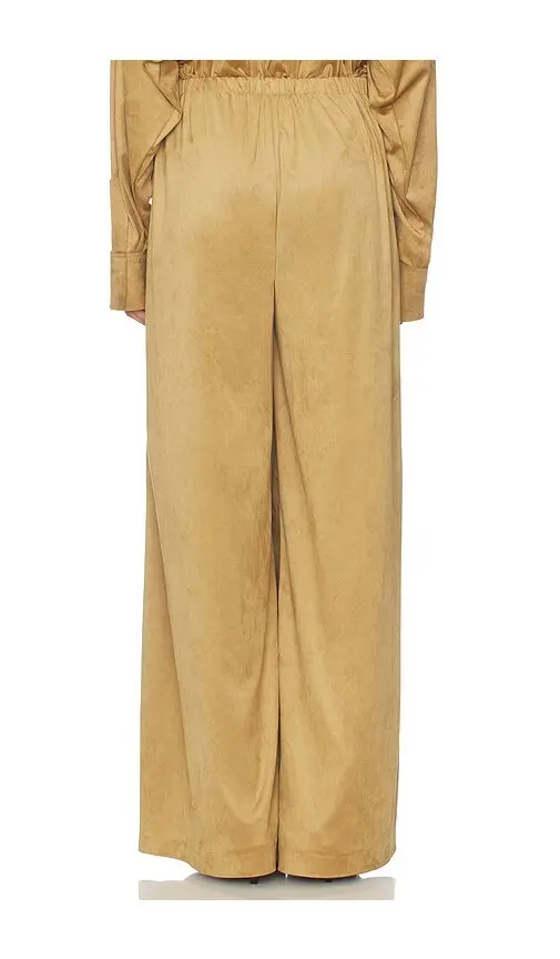 Norma Kamali Pleated Suede Pants