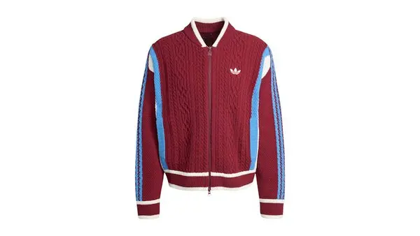 Adidas Retro Remix Zip-up Cardigan - Shadow Red Off White Ash Blue