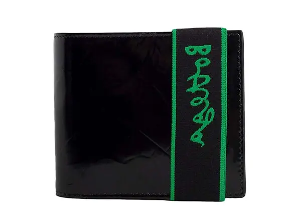 Bottega Veneta Elastic Band Bifold Wallet - Black/green