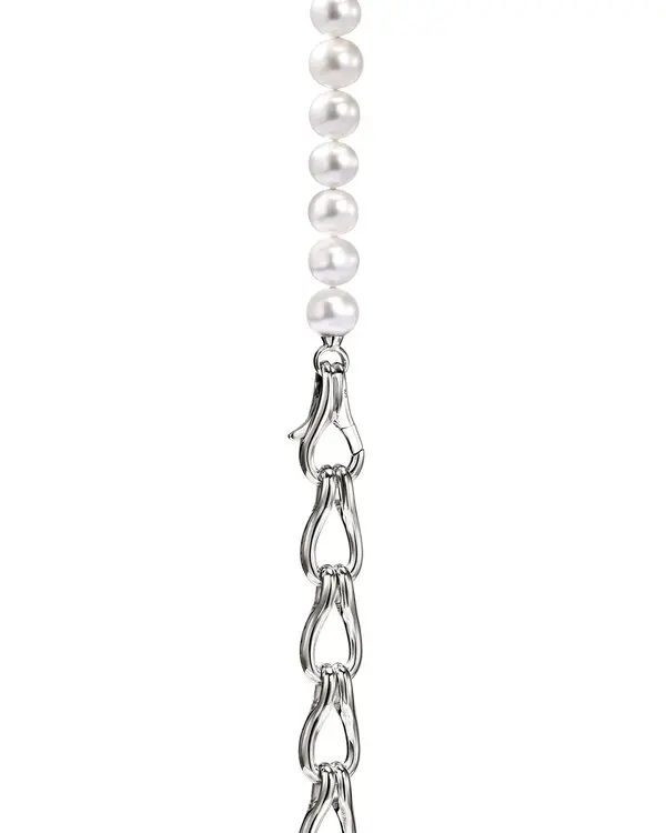 John Hardy Sterling Cultured Pearl Collar Necklace - Silver