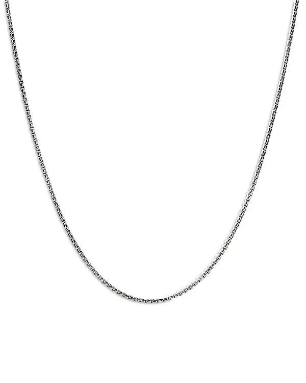 John Hardy Sterling Chain Box Link Necklace - Silver