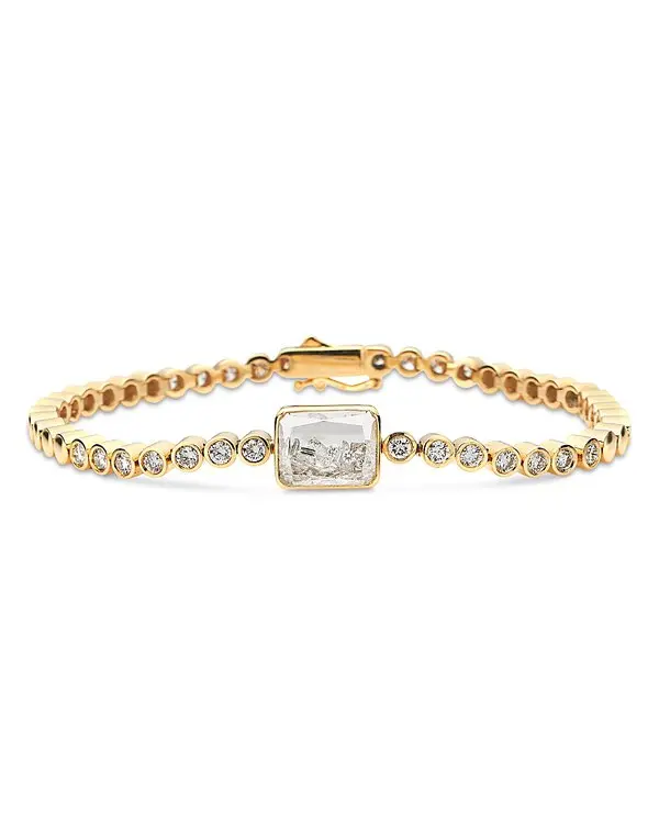 Moritz Glik 18k Yellow Diamond Onda Cushion Tennis Bracelet - Gold