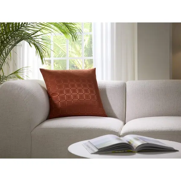 PRATESI Imperali Cotton Silk Jacquard Decorative Pillow, 22 X 22 - Orange