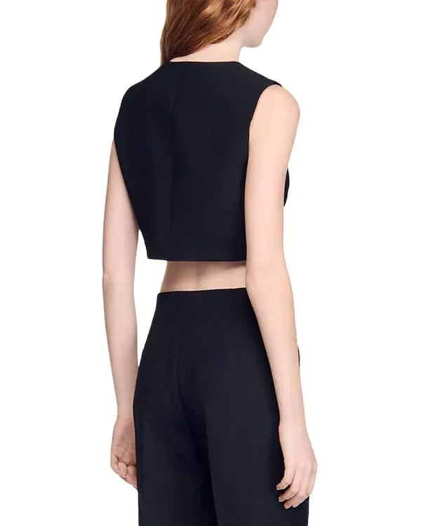 Sandro Jacket Style Crop Top