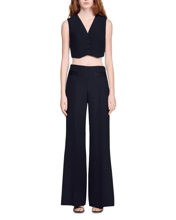 Sandro Jacket Style Crop Top