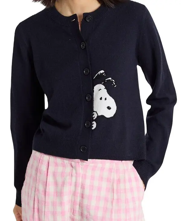 Chinti & Parker Wool-cashmere Snoopy Cardigan - Navy