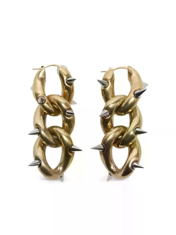 Acne Studios Spiked Chain Hoop Earrings - Gold