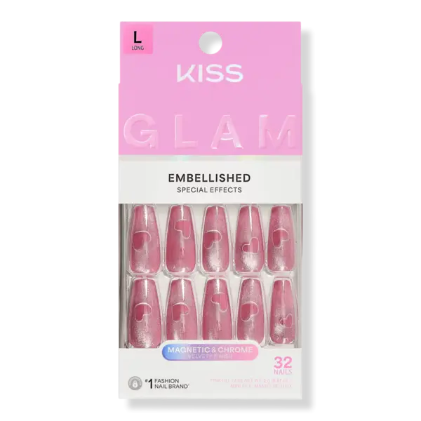 Kiss Glam Embellished Press On Nails - Pink Sugar