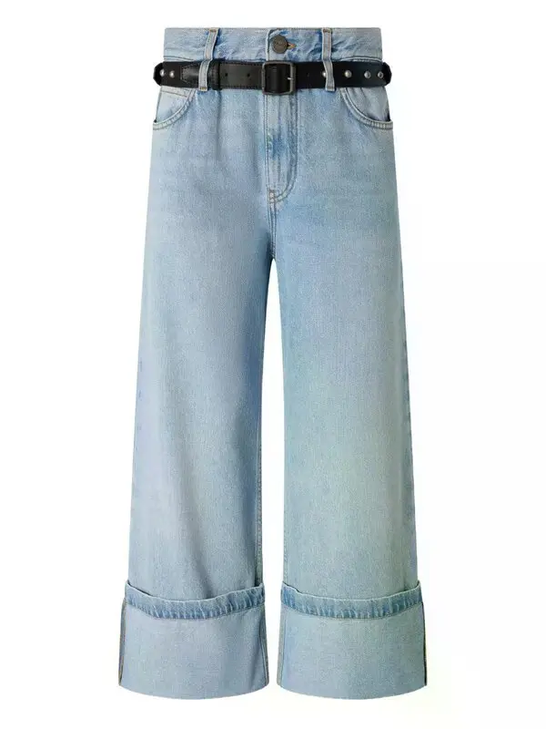 Pinko Belted Cuffed Jeans