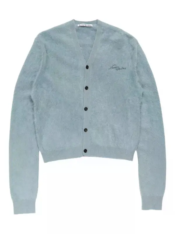 Acne Studios V-neck Fuzzy Cardigan - Blue